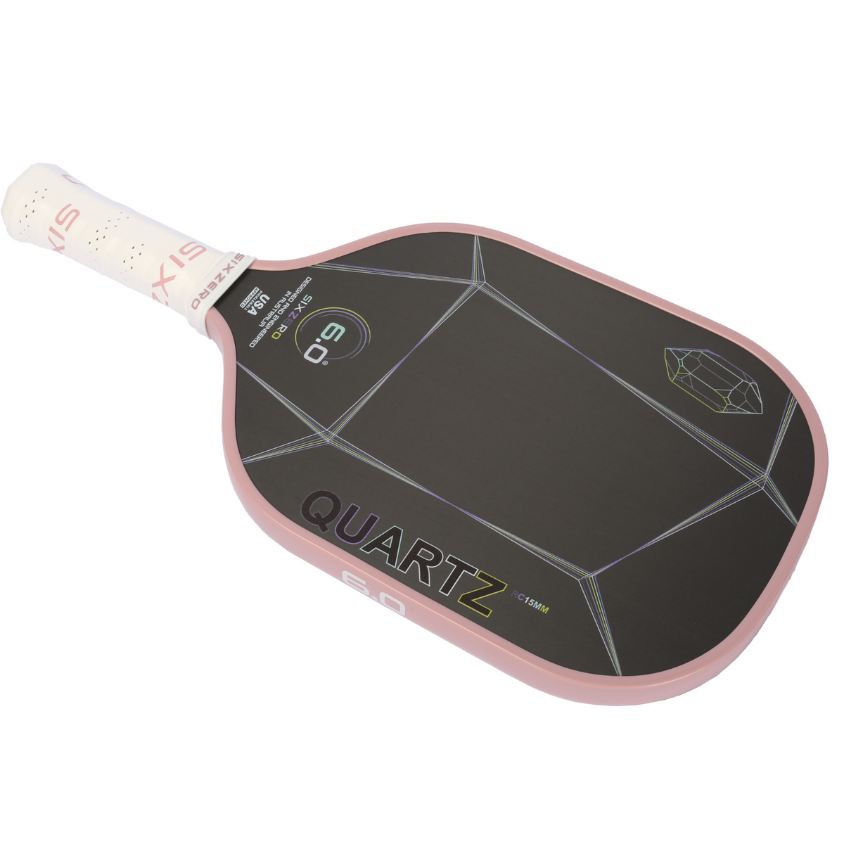 Six Zero Quartz 15mm Pickleball Paddle - Rose Pink – Pickleball Online