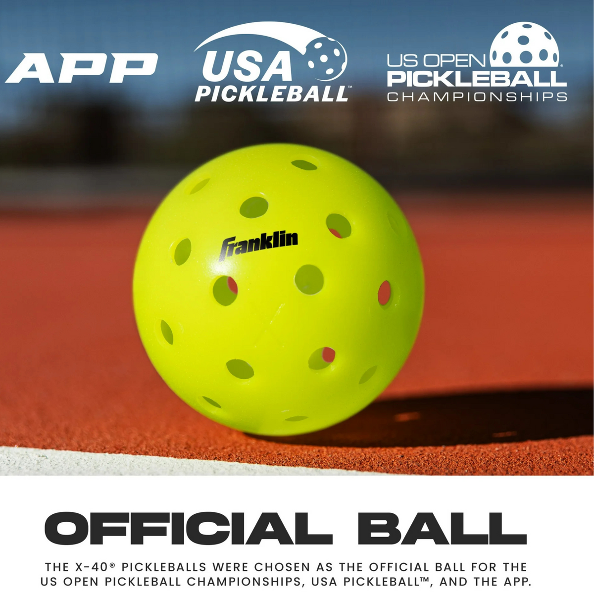 Franklin X-40 Outdoor 100 Pack Box Pickleballs - Optic Yellow ...